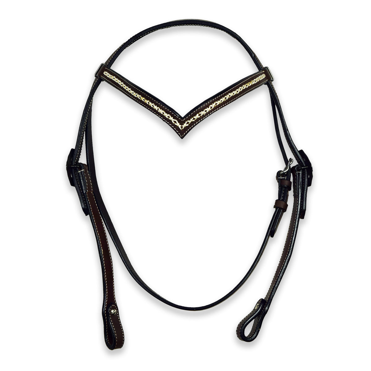 Ezy Ride Bridle V Brow and German Silver Buckle Brown – Toptac ...