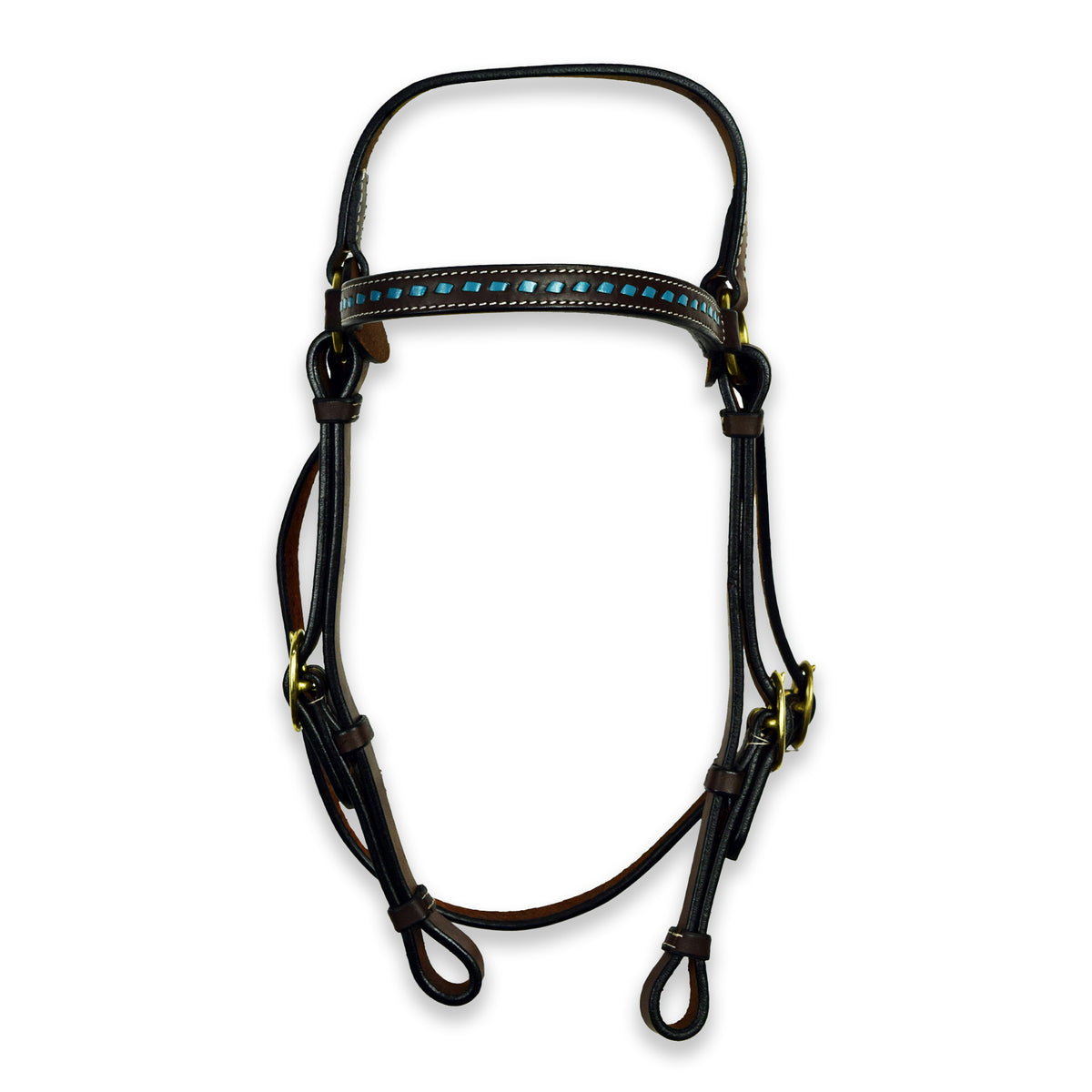 Ezy Ride Bridle Barcoo with Turq Laced Brow Oiled Harness – Toptac ...